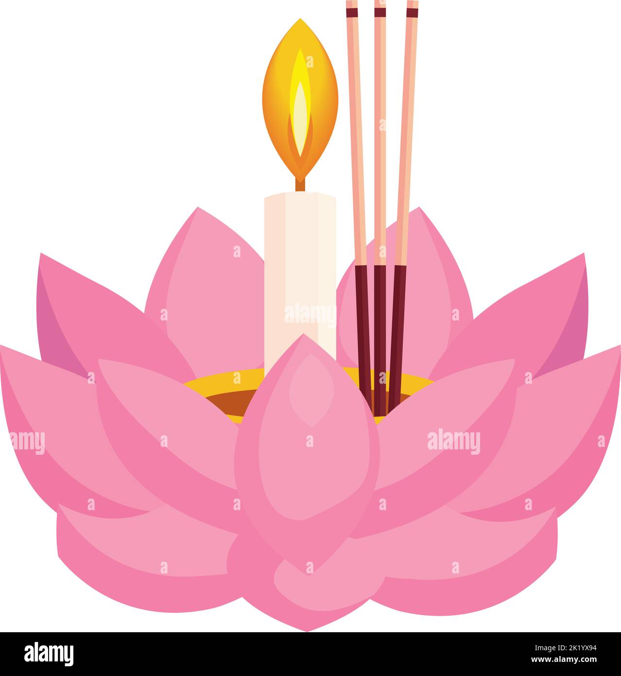 lotus flower with candle Stock Vector Image & Art - Alamy