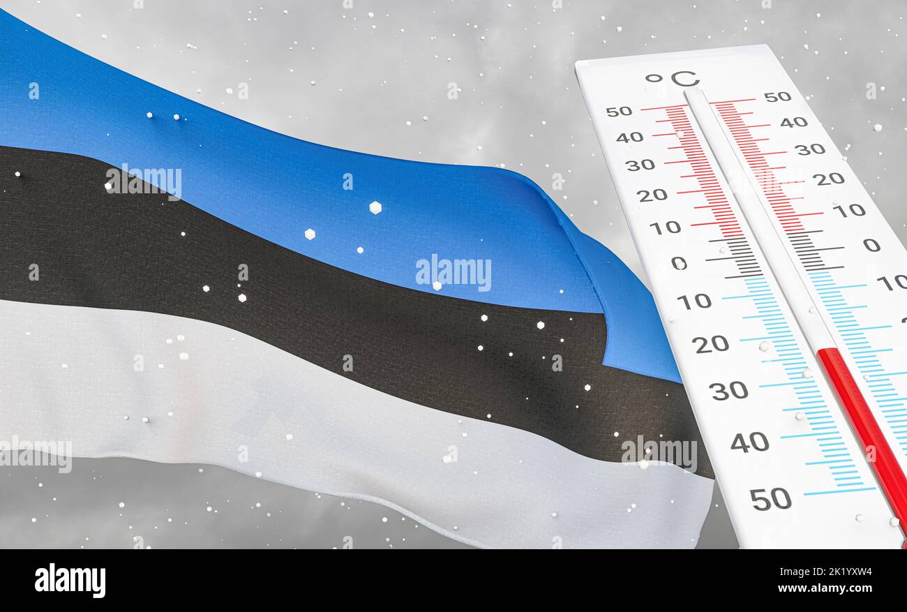 Winter in Estonia with severe cold, negative temperature, Cold season ...