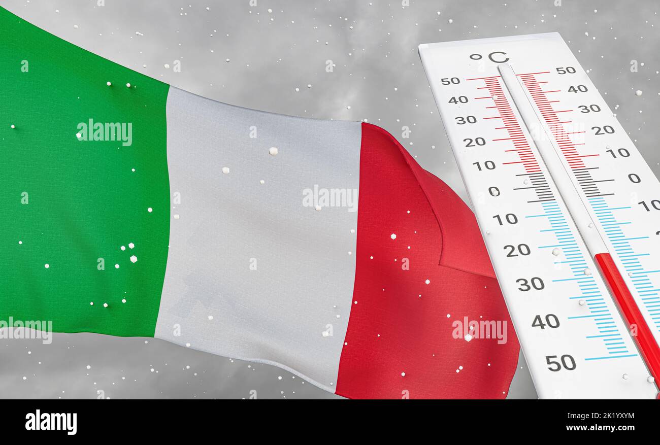 Winter in Italy with severe cold, negative temperature, Cold season in ...