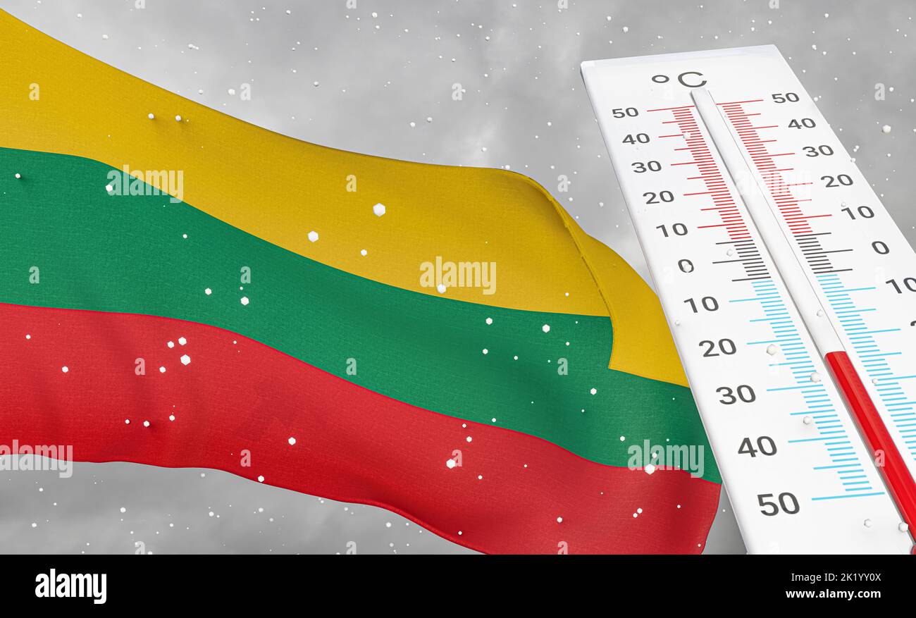 Flag lithuania with thermometer hi-res stock photography and images - Alamy