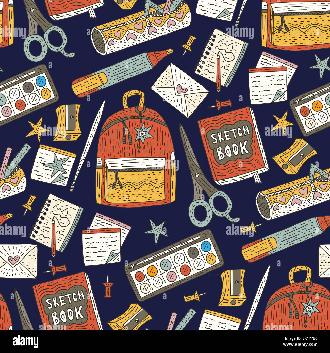 School object doodles vector art hi-res stock photography and images ...