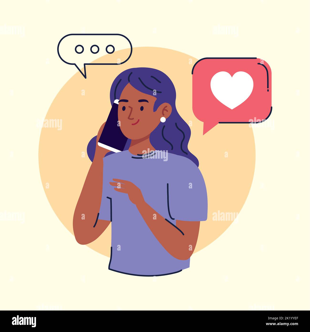 girl calling with smartphone Stock Vector Image & Art - Alamy