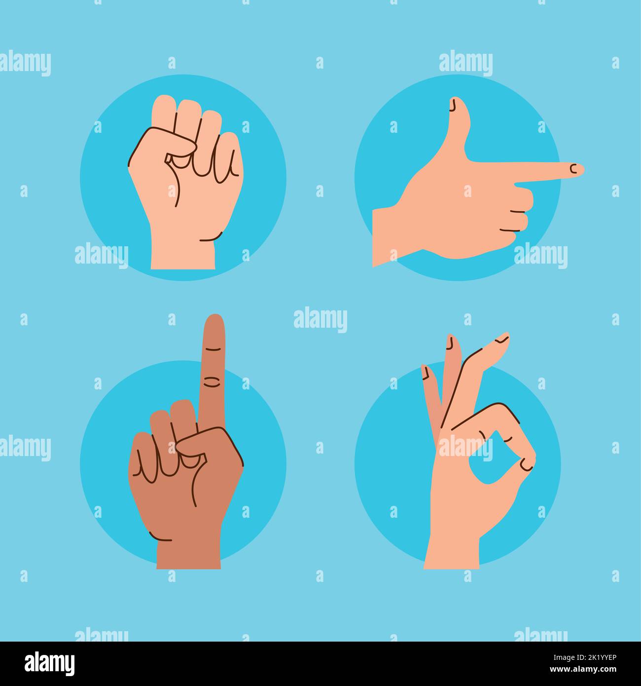 interracial hands human gestures Stock Vector Image & Art - Alamy