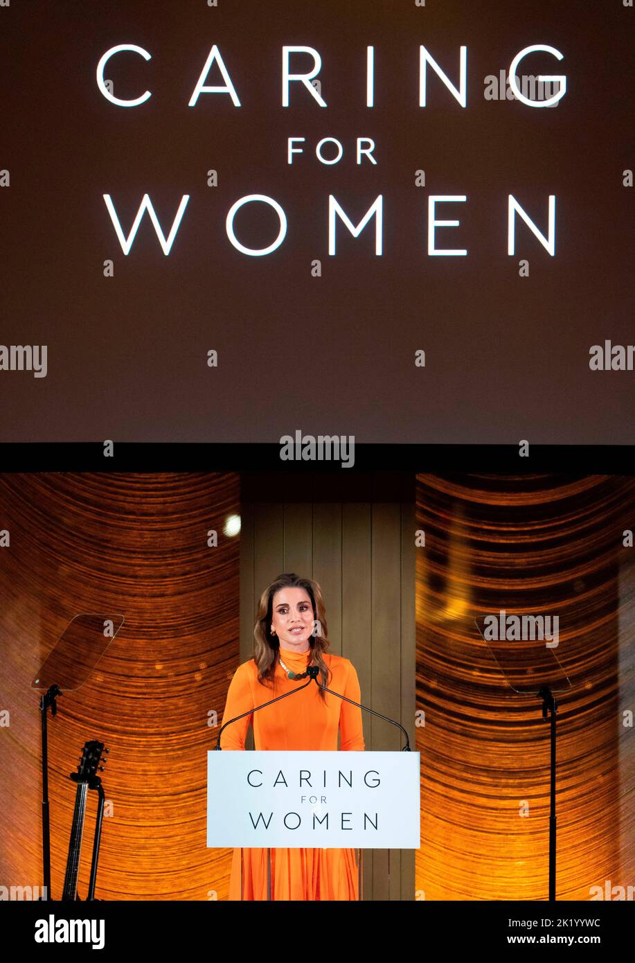 Queen Rania of Jordan in New York, on September 20, 2022, to attend the ...