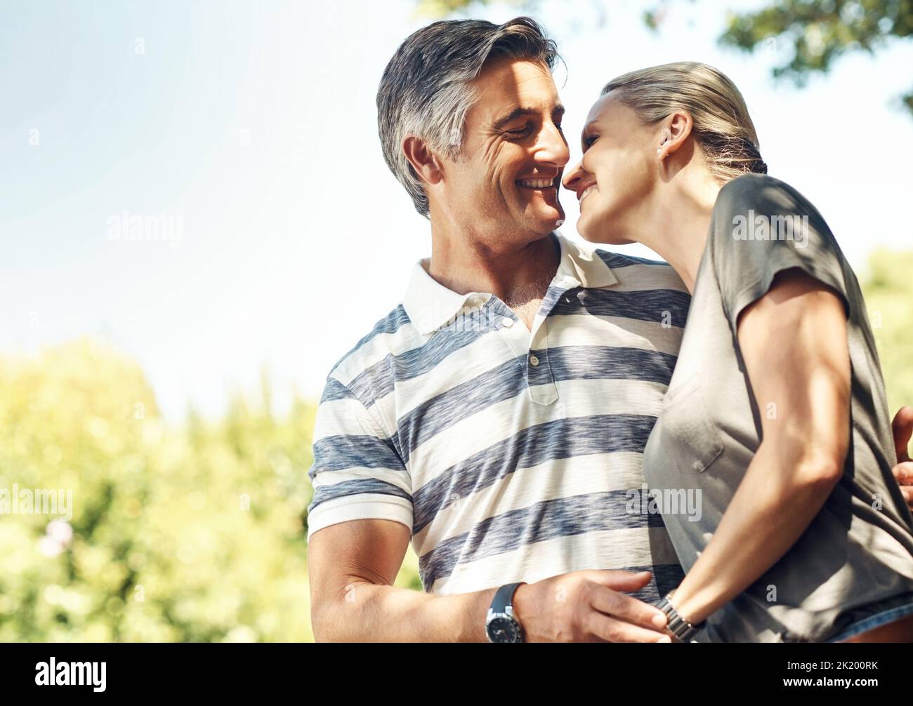 Sharing An Intimate Moment An Affectionate Mature Couple Enjoying A