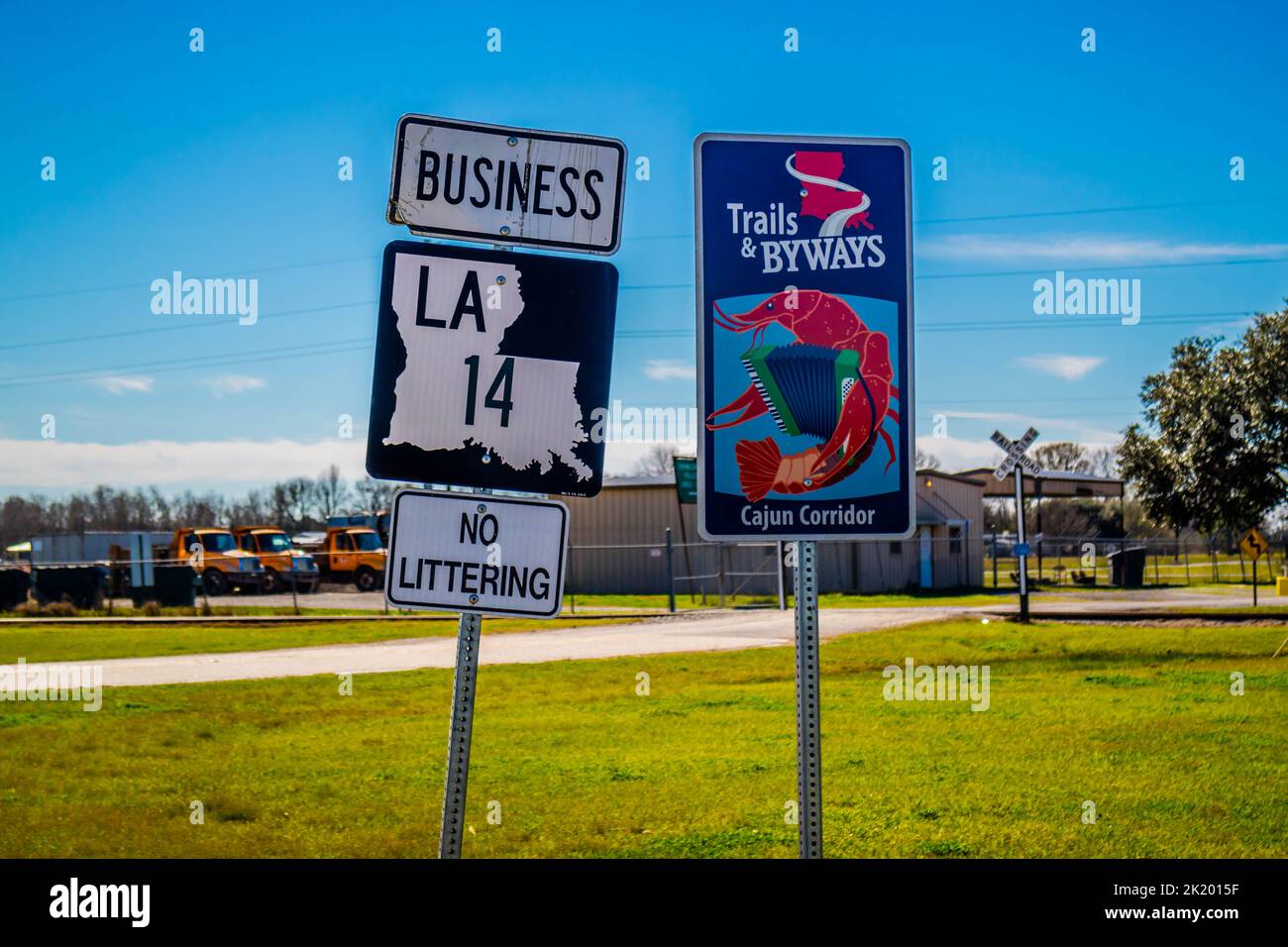 A signs and symbols pole in Abbeville, Louisiana Stock Photo - Alamy
