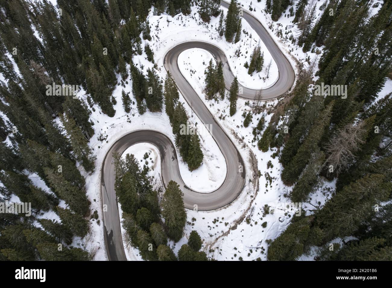 Aerial shot curvy road forest hi-res stock photography and images - Alamy