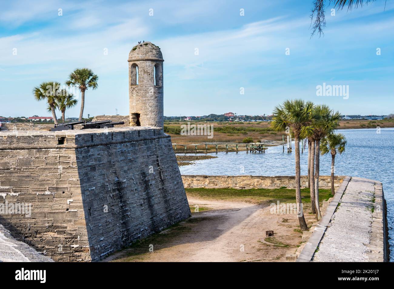 A fortified military base stronghold in St Augustine, Florida Stock ...