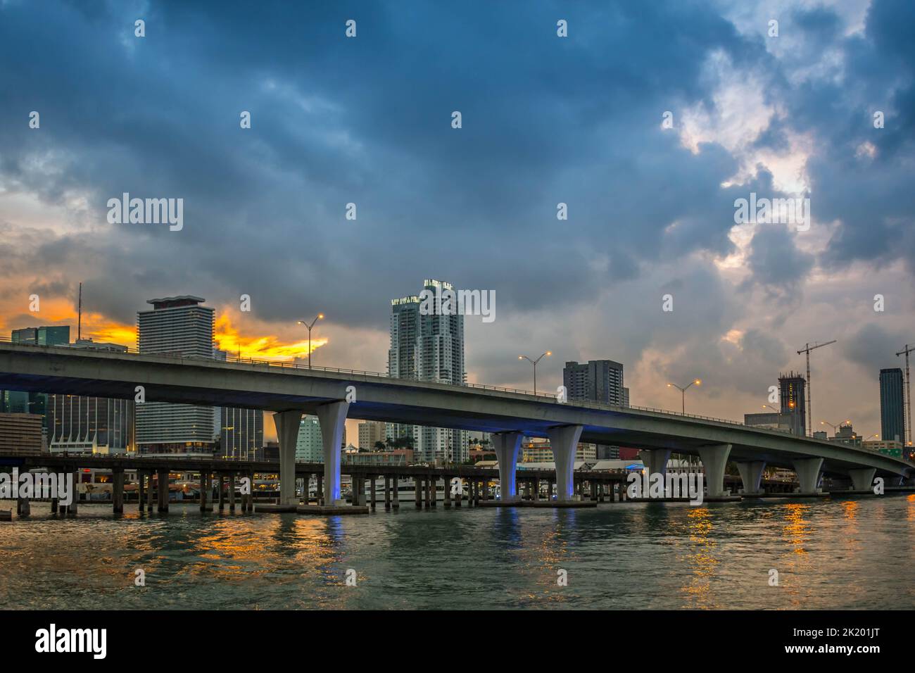 The beautiful tourist center skyline in Miami, Florida Stock Photo - Alamy