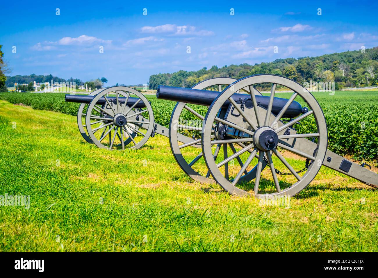 An old 19th century artillery cannon in Gettysburg, Pennsylvania Stock ...