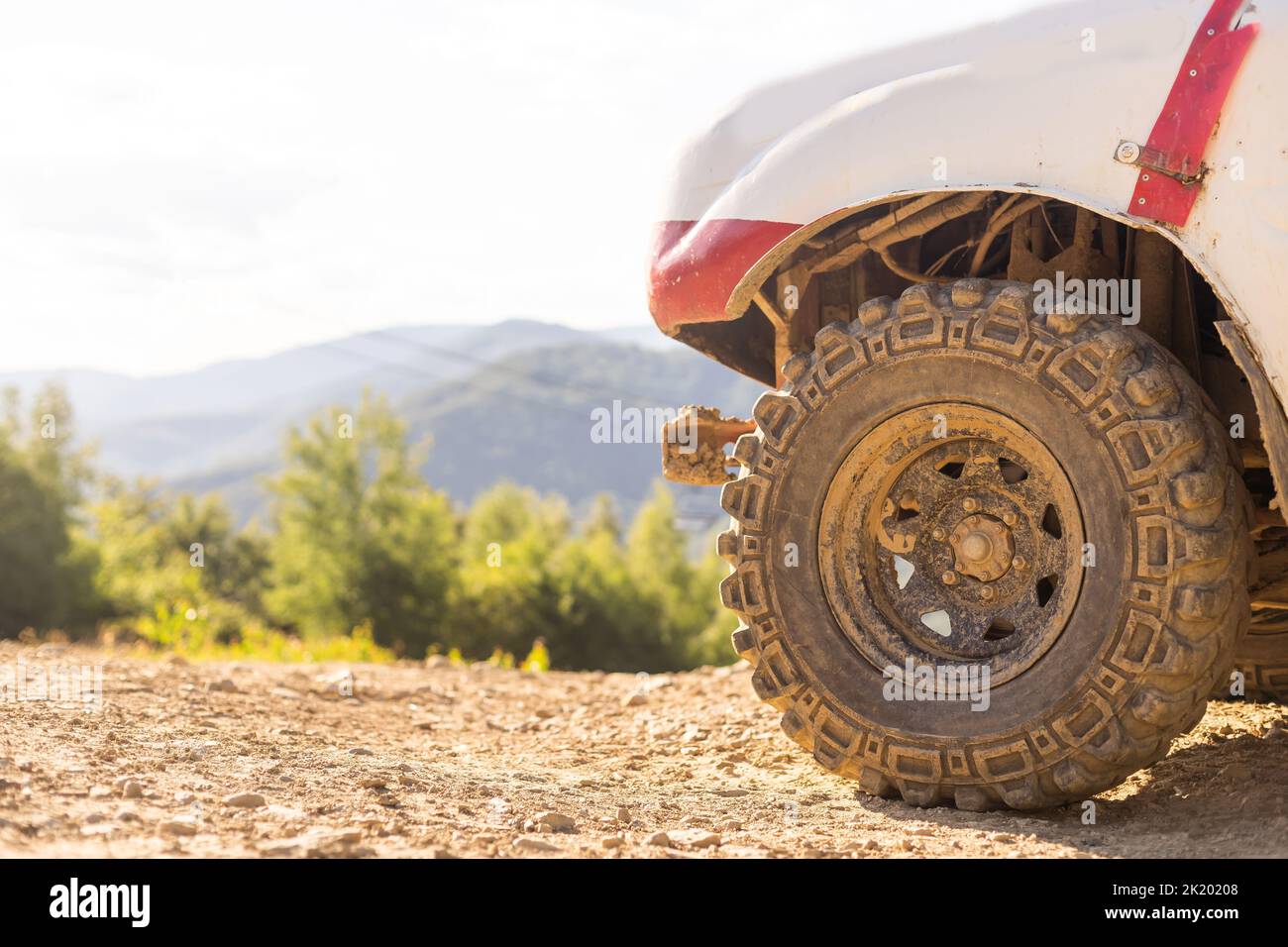 The big dirty SUV wheel. The big dirty car's wheel Stock Photo - Alamy