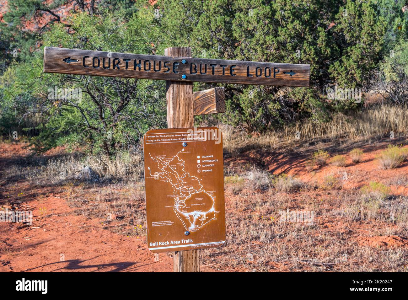 A description board for the trail in Sedona, Arizona Stock Photo - Alamy