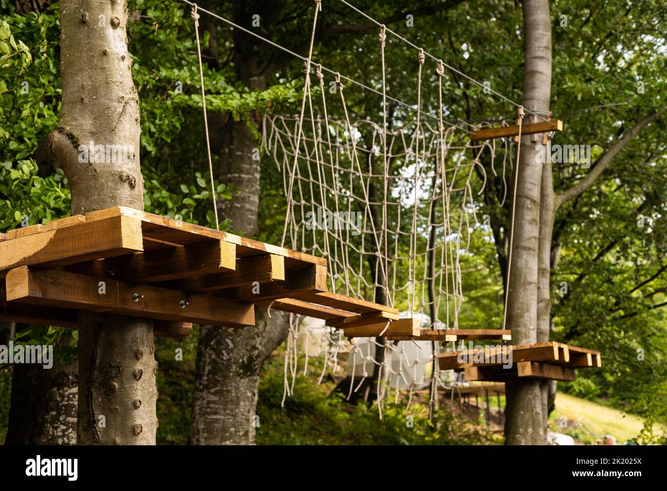 Rope climbing center hiking in rope park safety equipment roping course ...