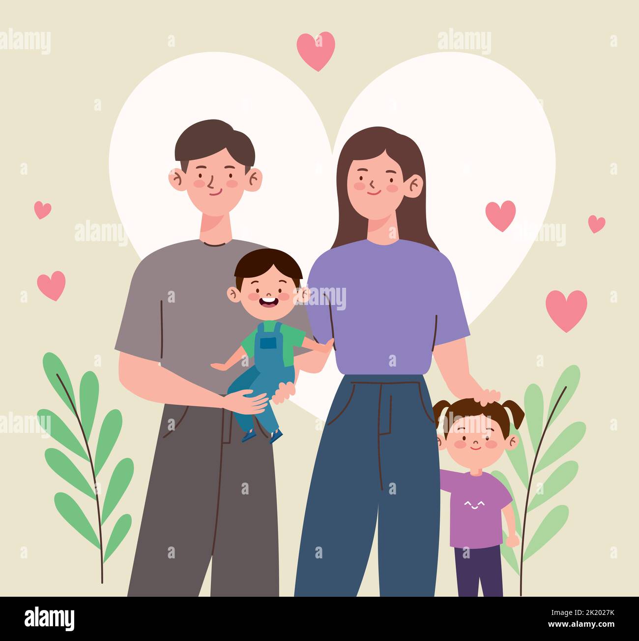 korean parents and kids Stock Vector Image & Art - Alamy