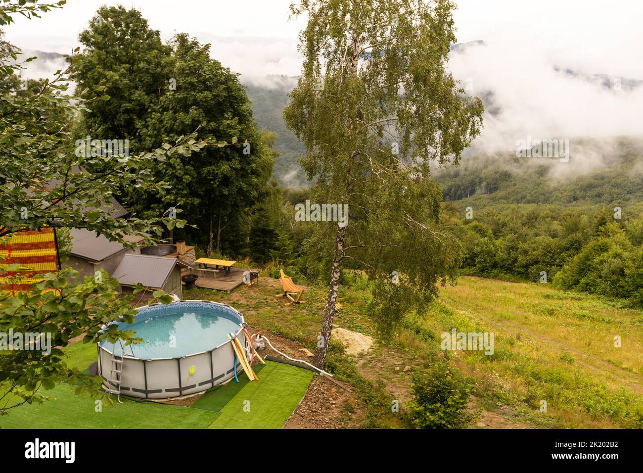 Kid backyard pool hi-res stock photography and images - Alamy