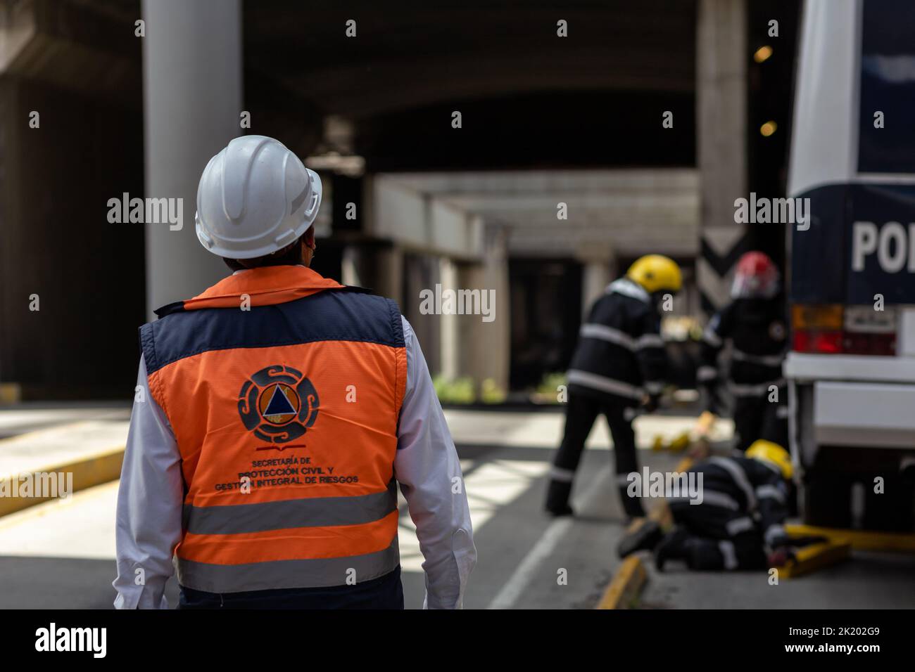 Emergency forces participated in a drill at the Juárez-Serdán road ...