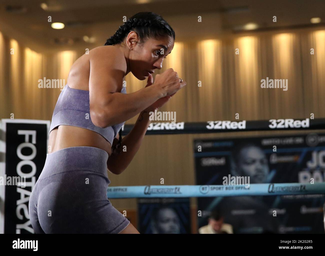 Amanda Serrano during a media workout at the Hilton Deansgate ...