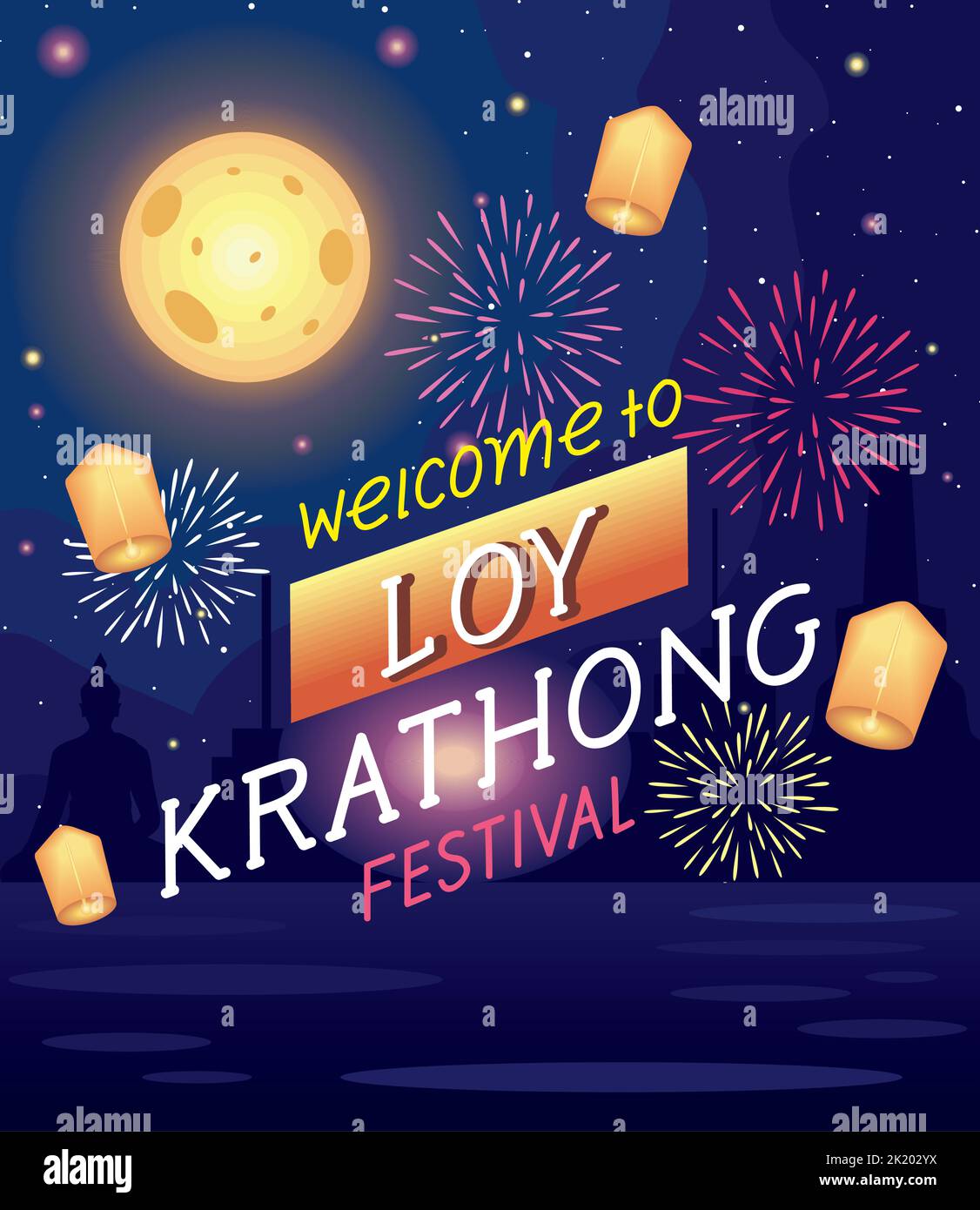 Thailand lanterns festival Stock Vector Images - Alamy