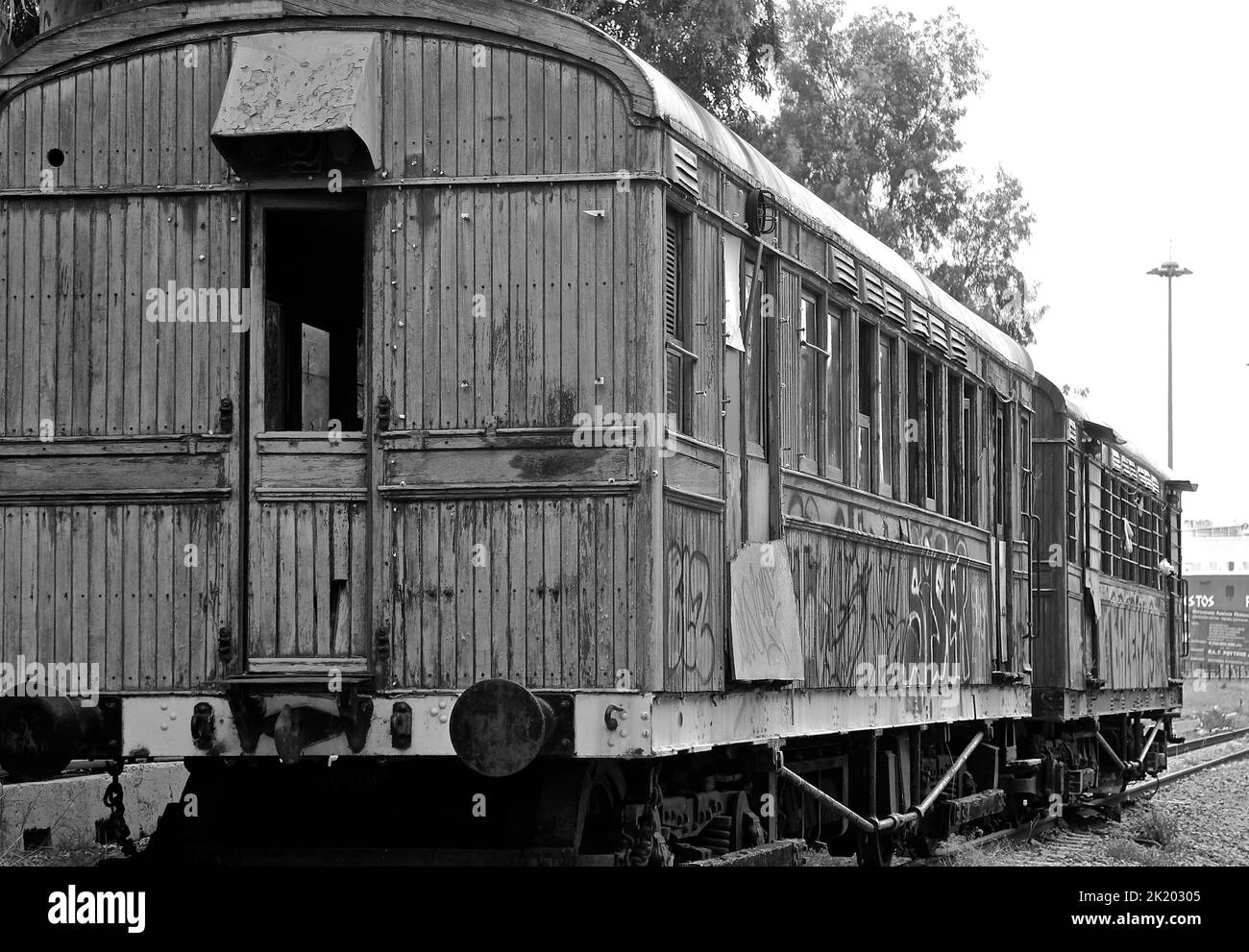 monochrome, abandoned train car Stock Photo - Alamy