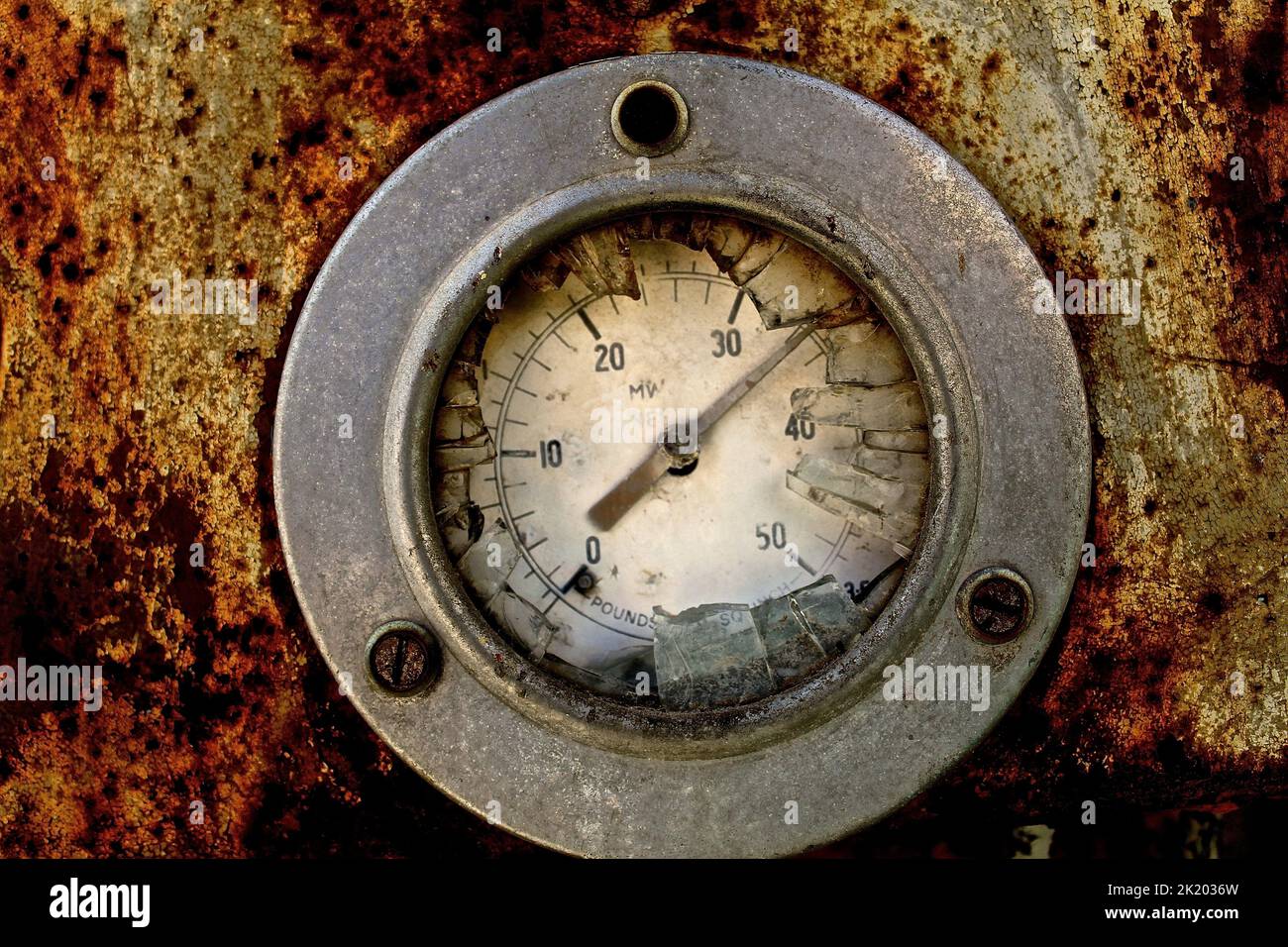 Broken dial on rusted machine Stock Photo - Alamy