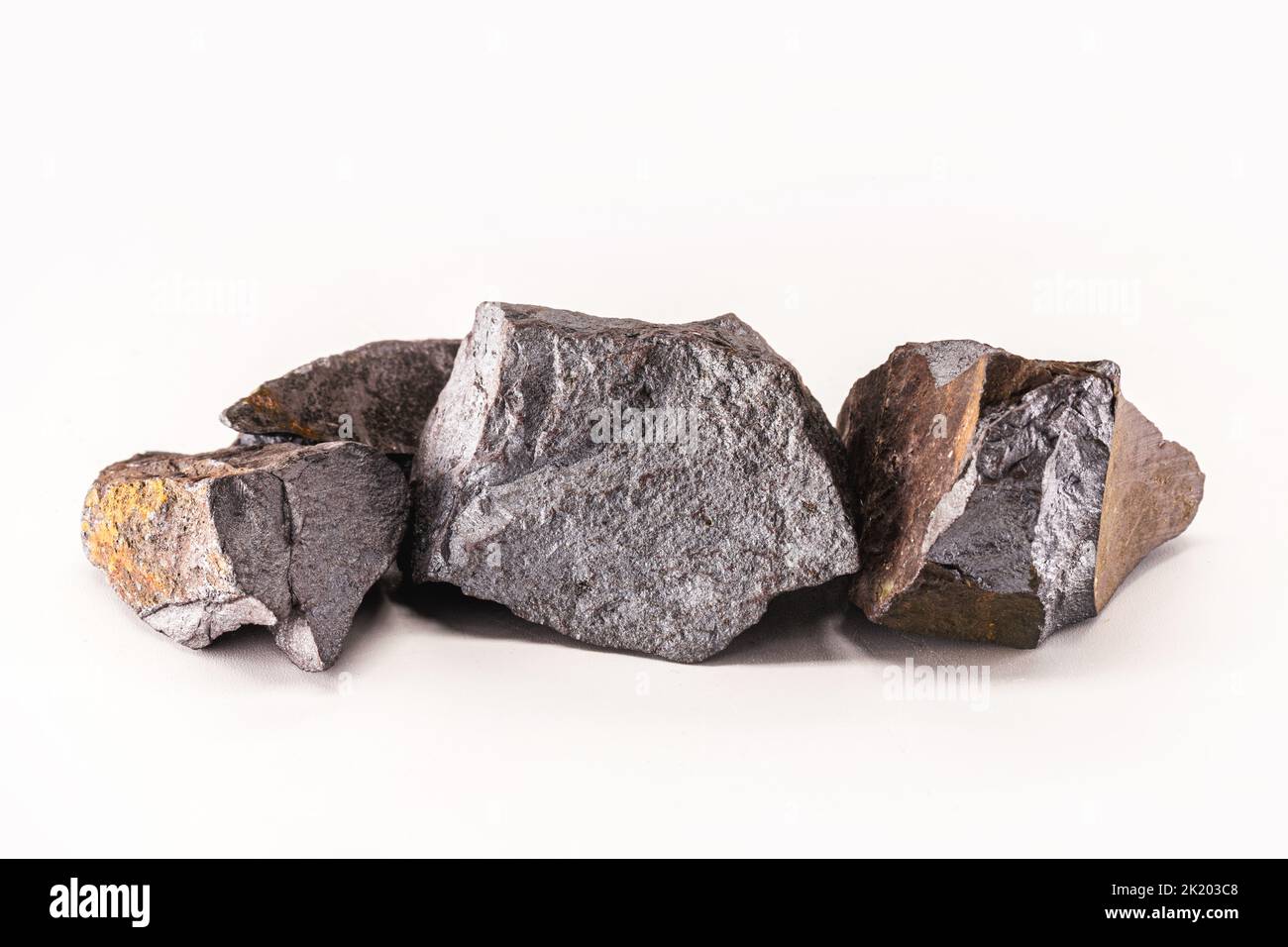 steel ore, produced from iron ore, isolated white background Stock ...