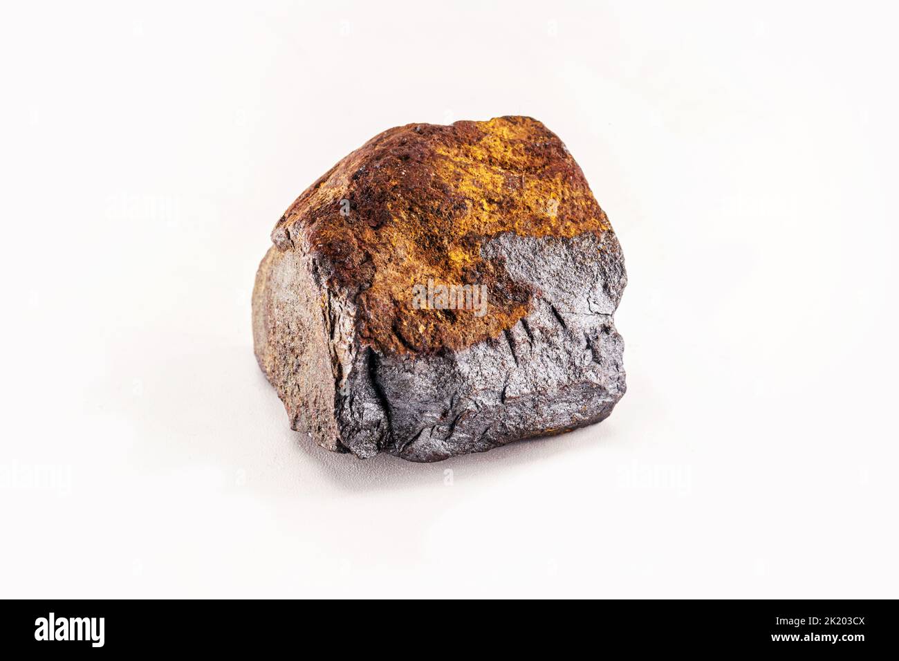 steel ore, produced from iron ore, isolated white background Stock ...