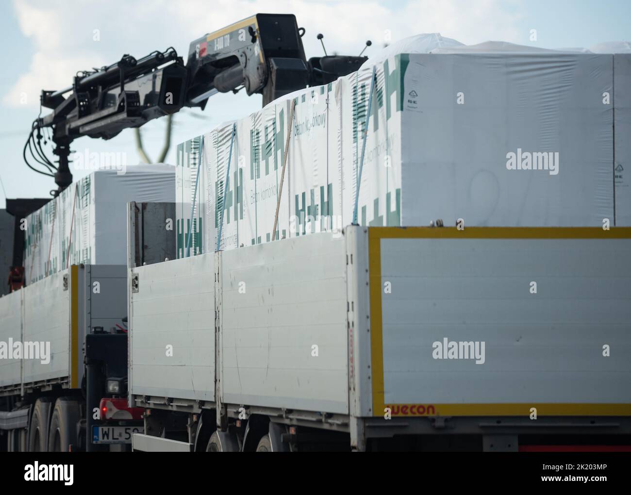 Warsaw, Poland - June 7, 2021: Truck with building materials. A truck ...