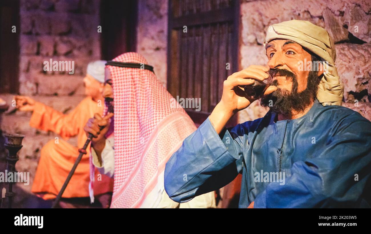 Scene from exhibition on the history of Dubai in Dubai, United Arab ...