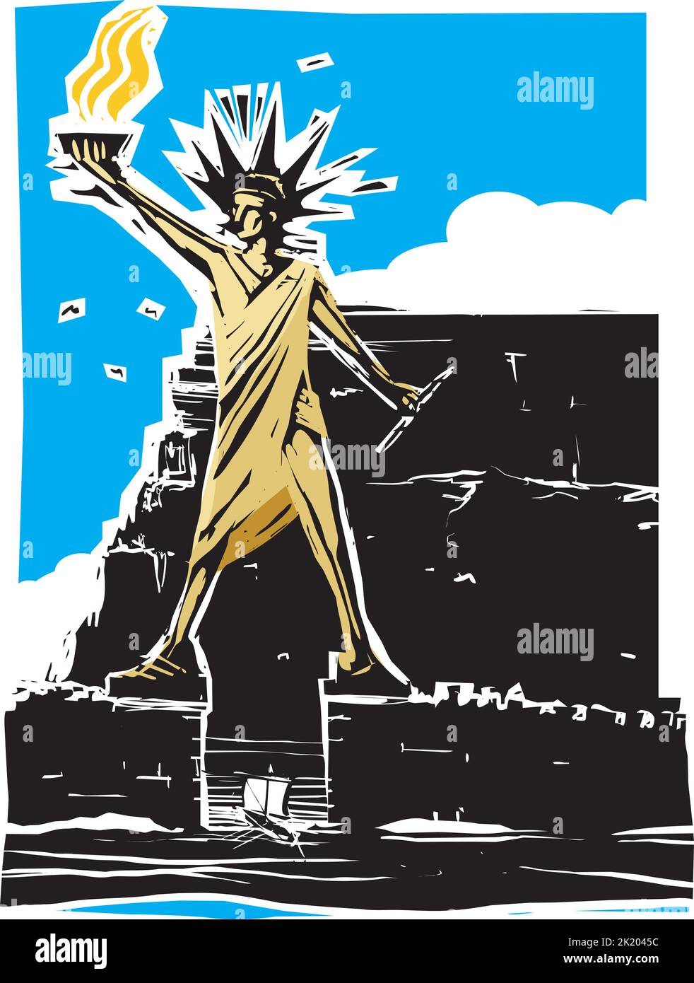 Colossus of rhodes Stock Vector Images - Alamy