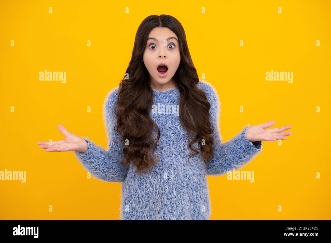 Shocked amazed face, surprised emotions of young teenager girl ...