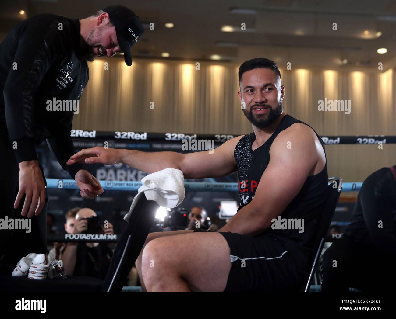 Joseph Parker during a media workout at the Hilton Deansgate ...
