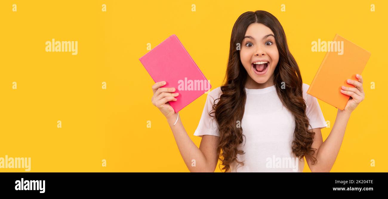 girl with grammar book. bookish kid in book store. student ready for ...