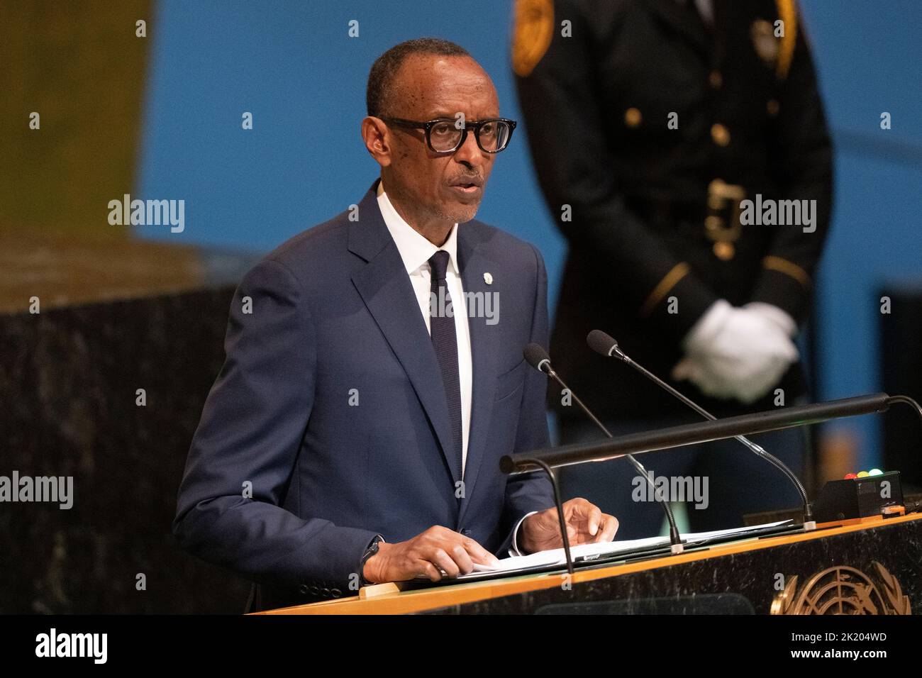 New York, NY - September 21, 2022: Paul Kagame, President of the ...