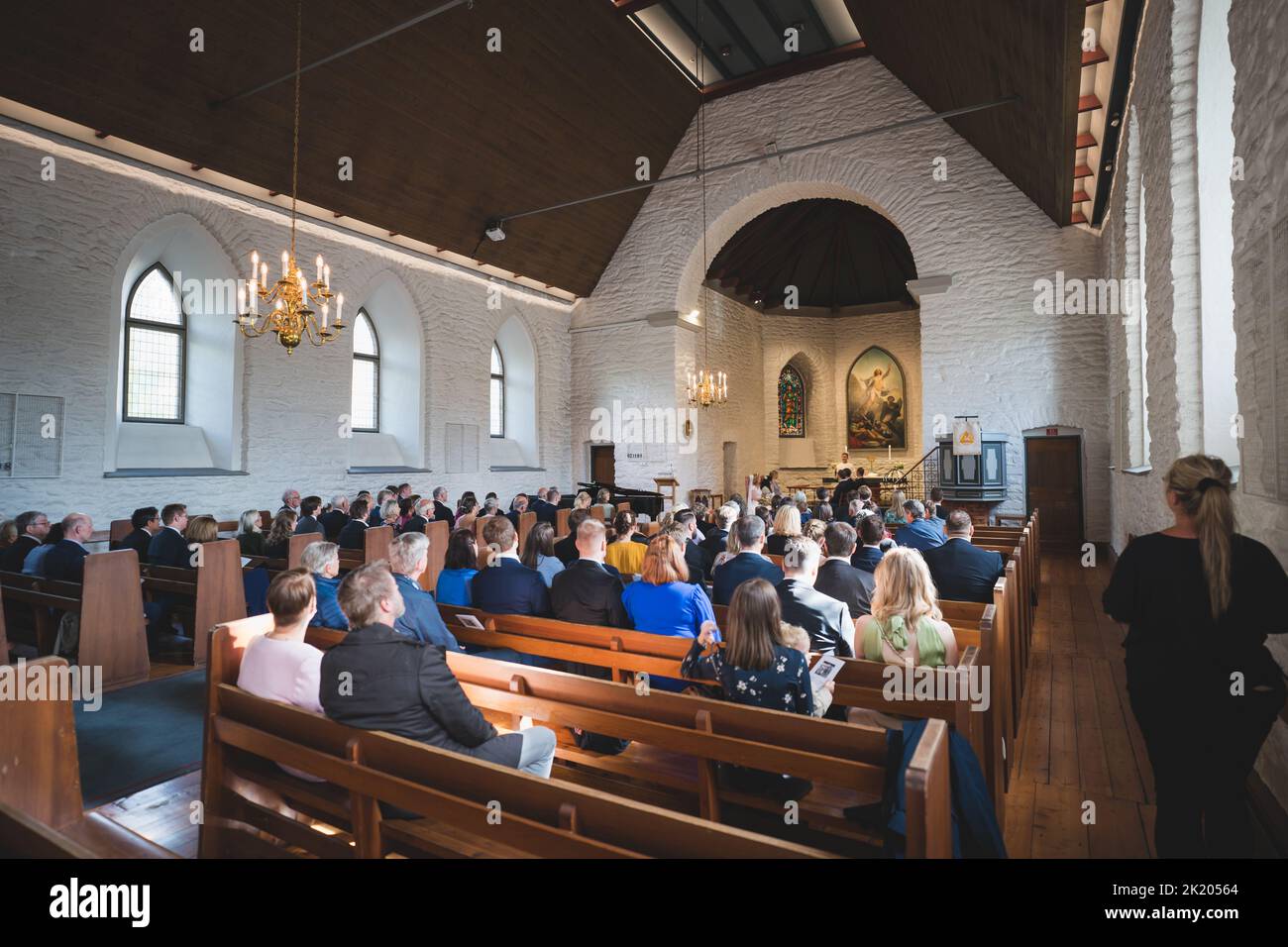 The inside of a protestant church in Bergen, Norway Stock Photo - Alamy