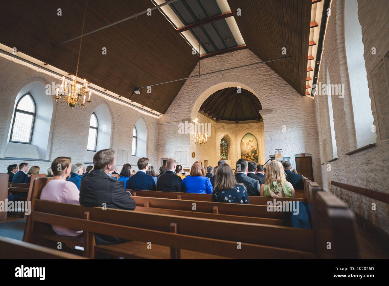The inside of a protestant church in Bergen, Norway Stock Photo - Alamy
