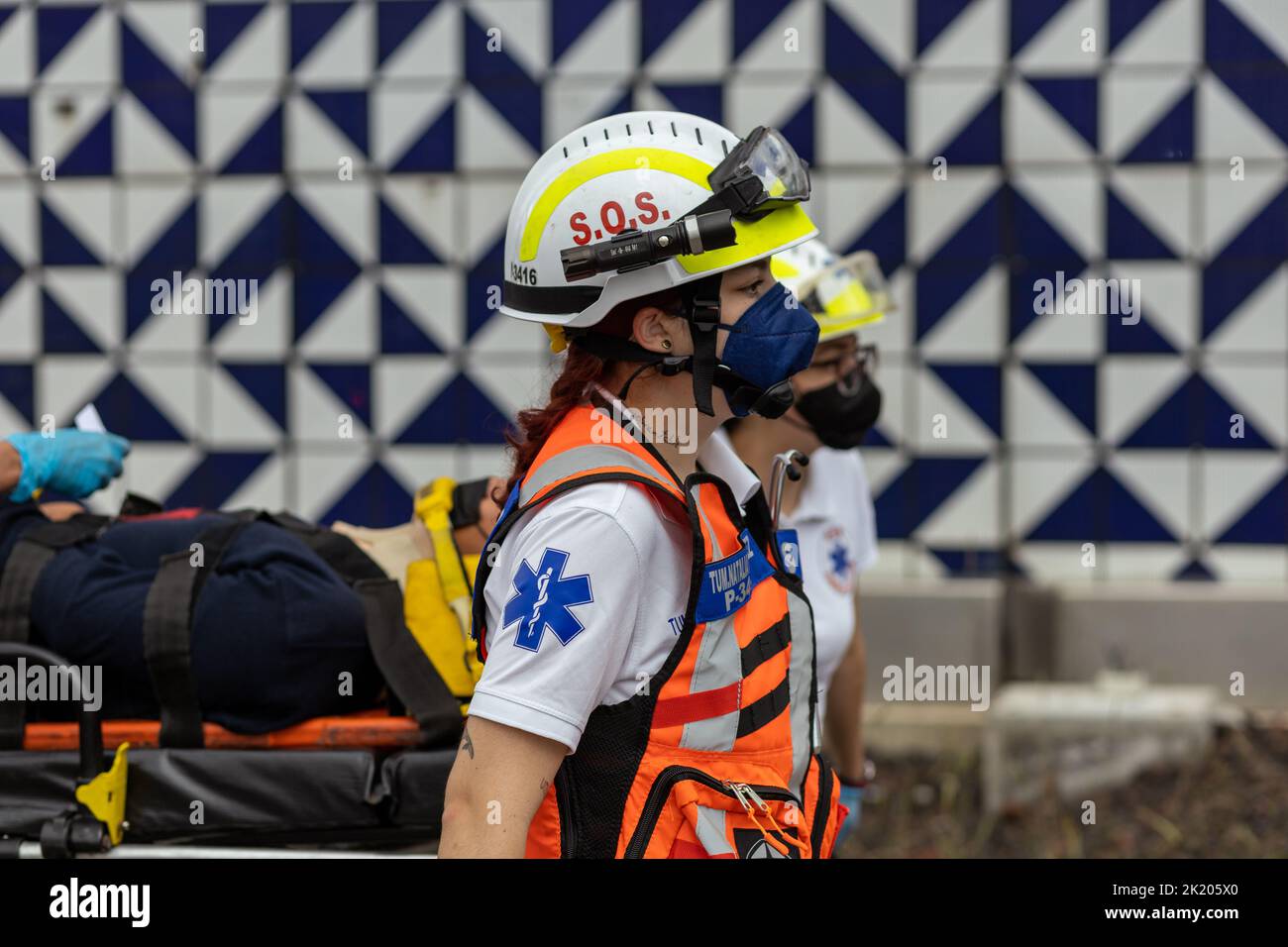 Emergency forces participated in a drill at the Juárez-Serdán road ...