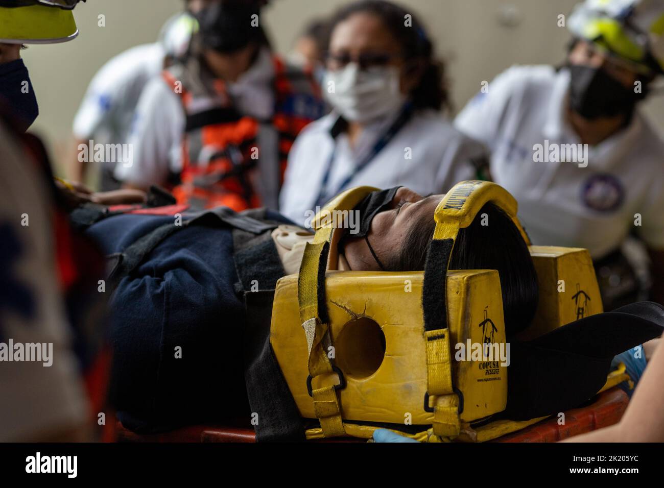 Emergency forces participated in a drill at the Juárez-Serdán road ...