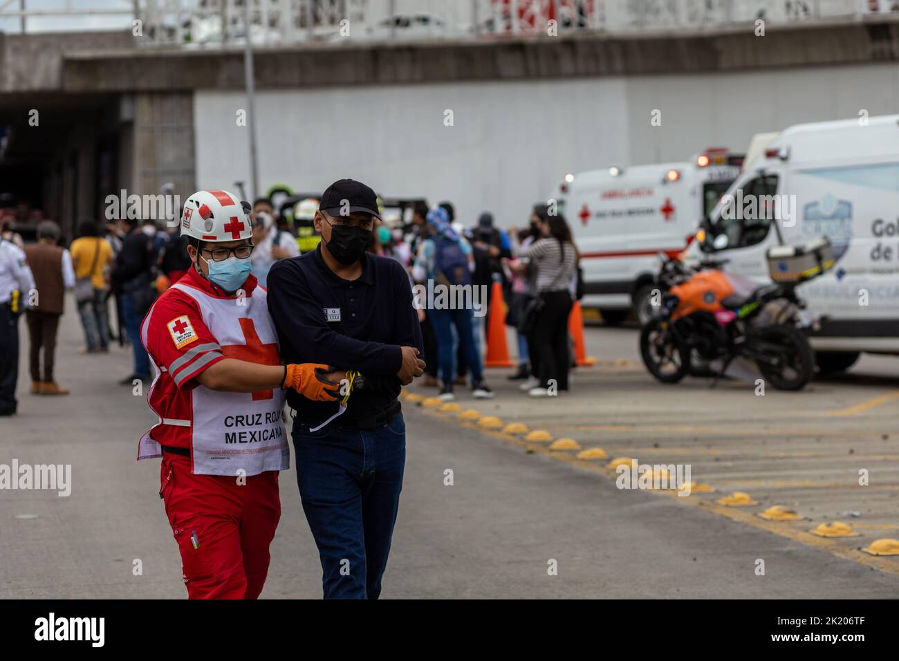 Emergency forces participated in a drill at the Juárez-Serdán road ...