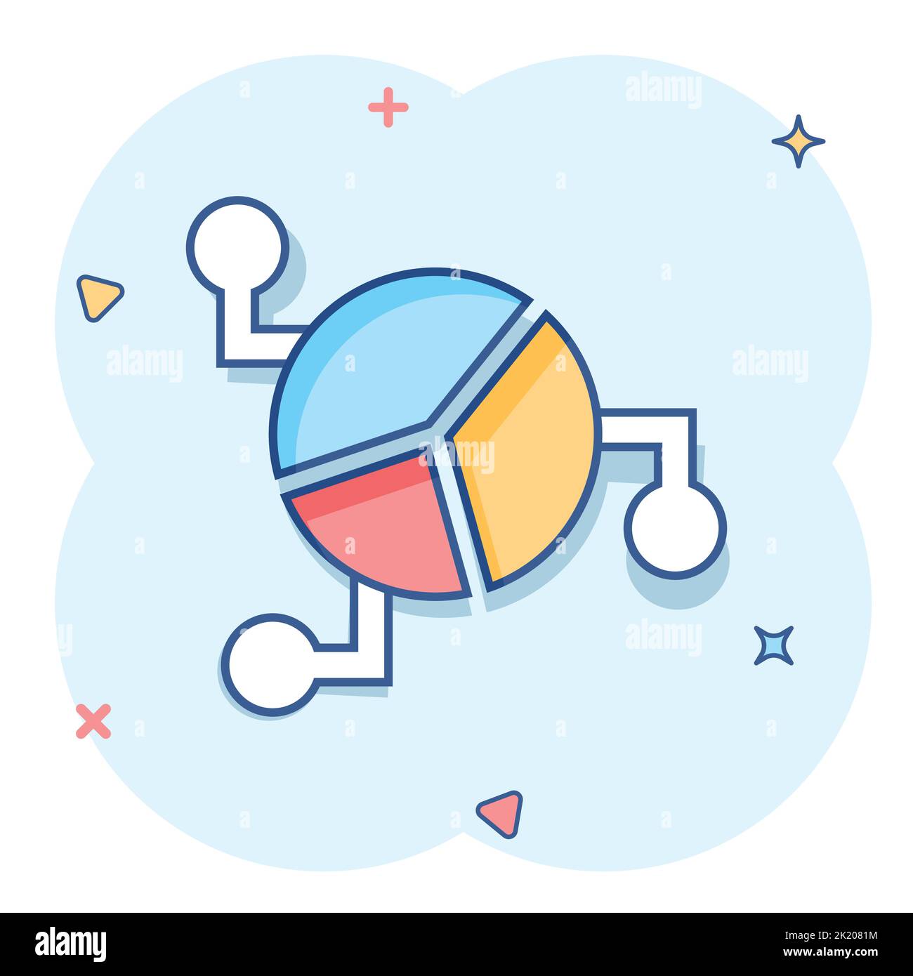 Chart icon in comic style. Diagram vector cartoon illustration on white ...