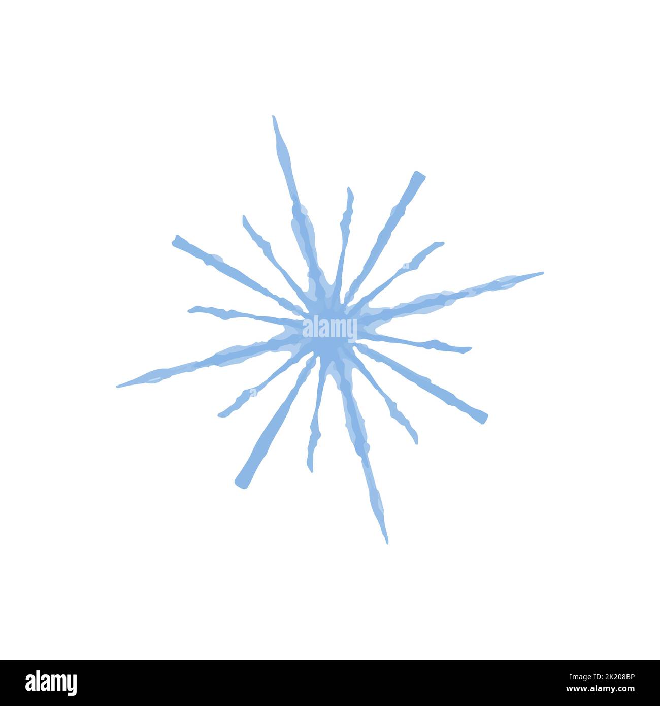 Vector Blue snowflake painted in watercolor. Christmas illustration for ...