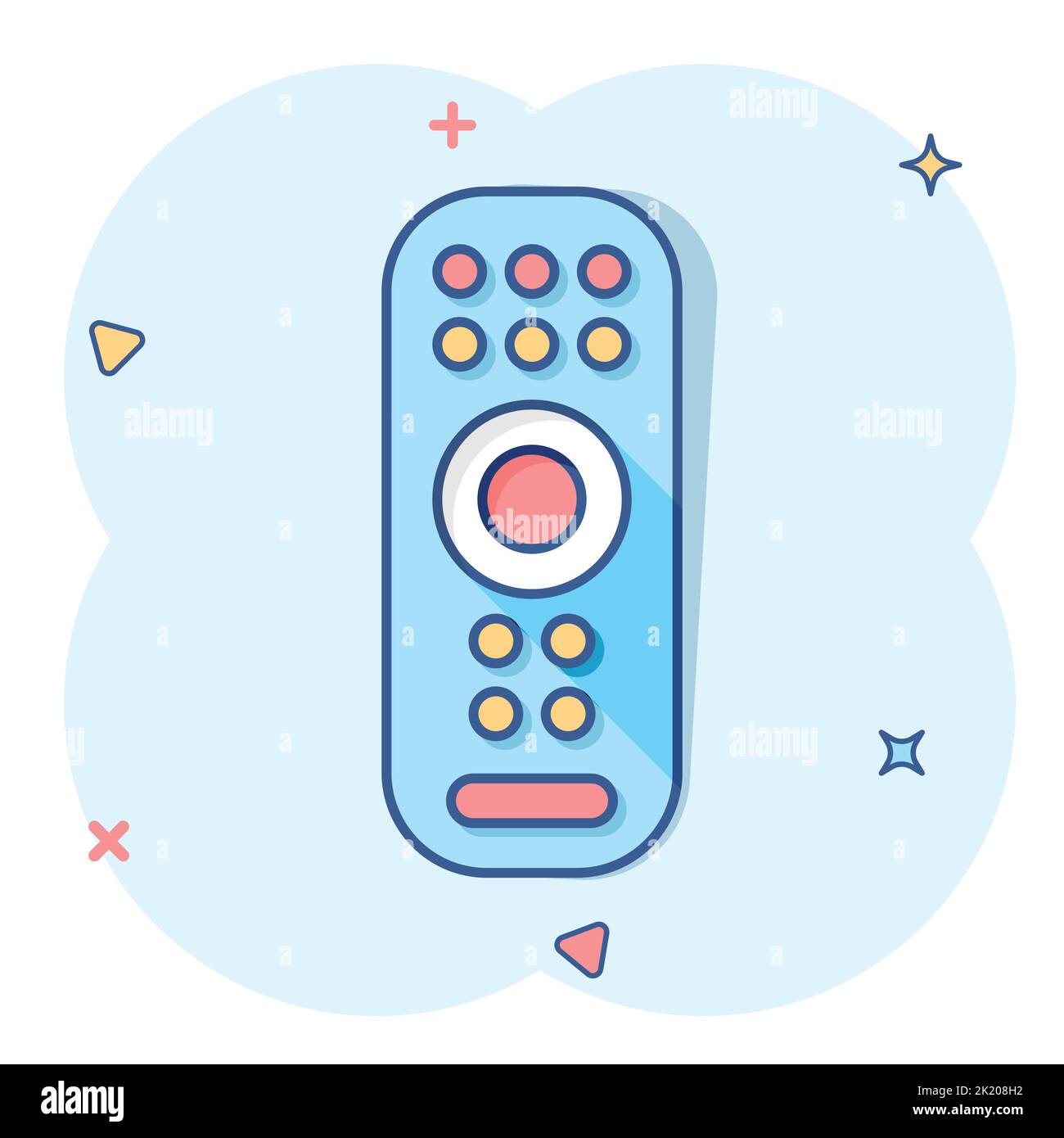 Remote control icon in comic style. Infrared controller vector cartoon ...
