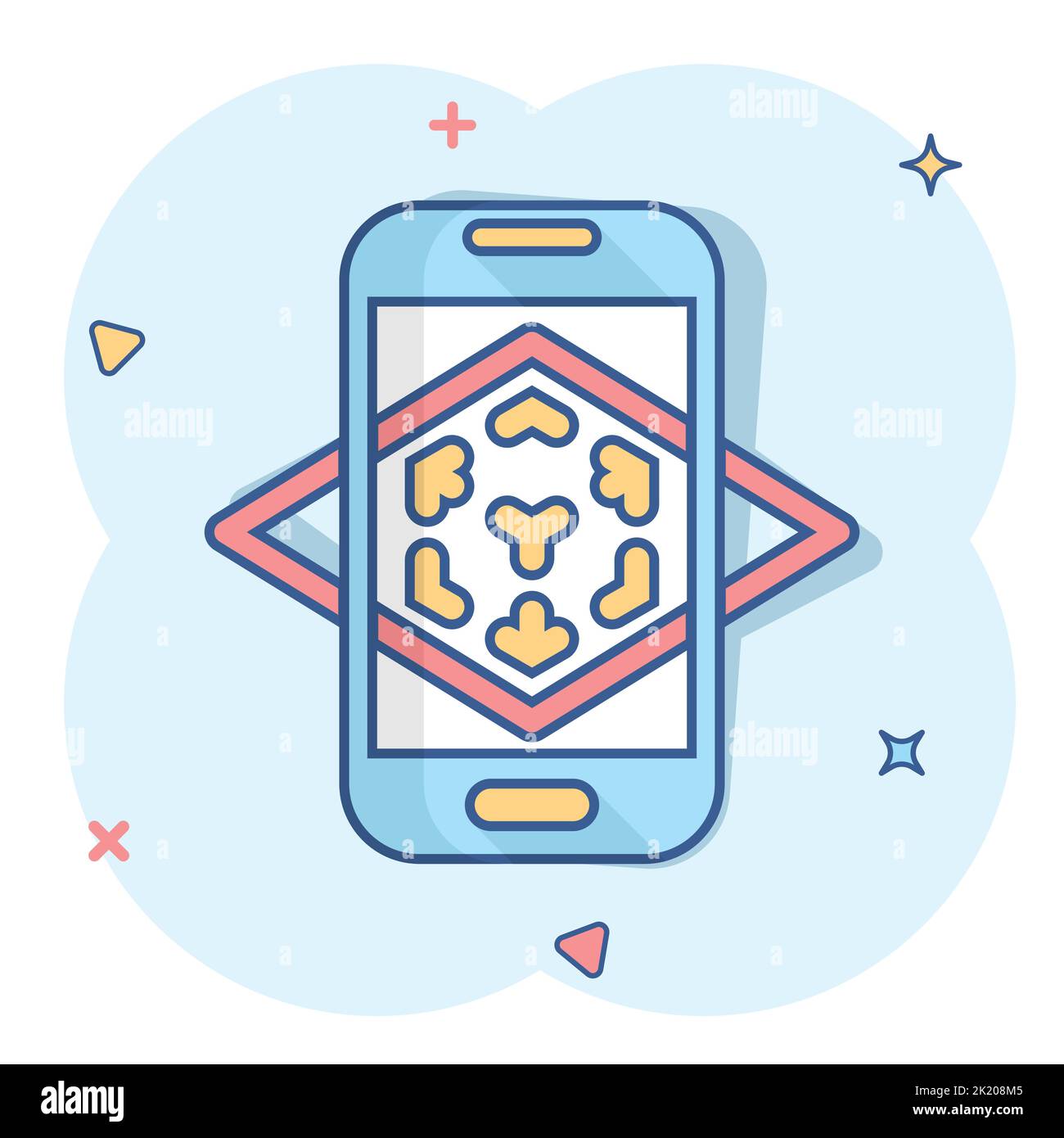 Augmented reality icon in comic style. Vr device vector cartoon ...
