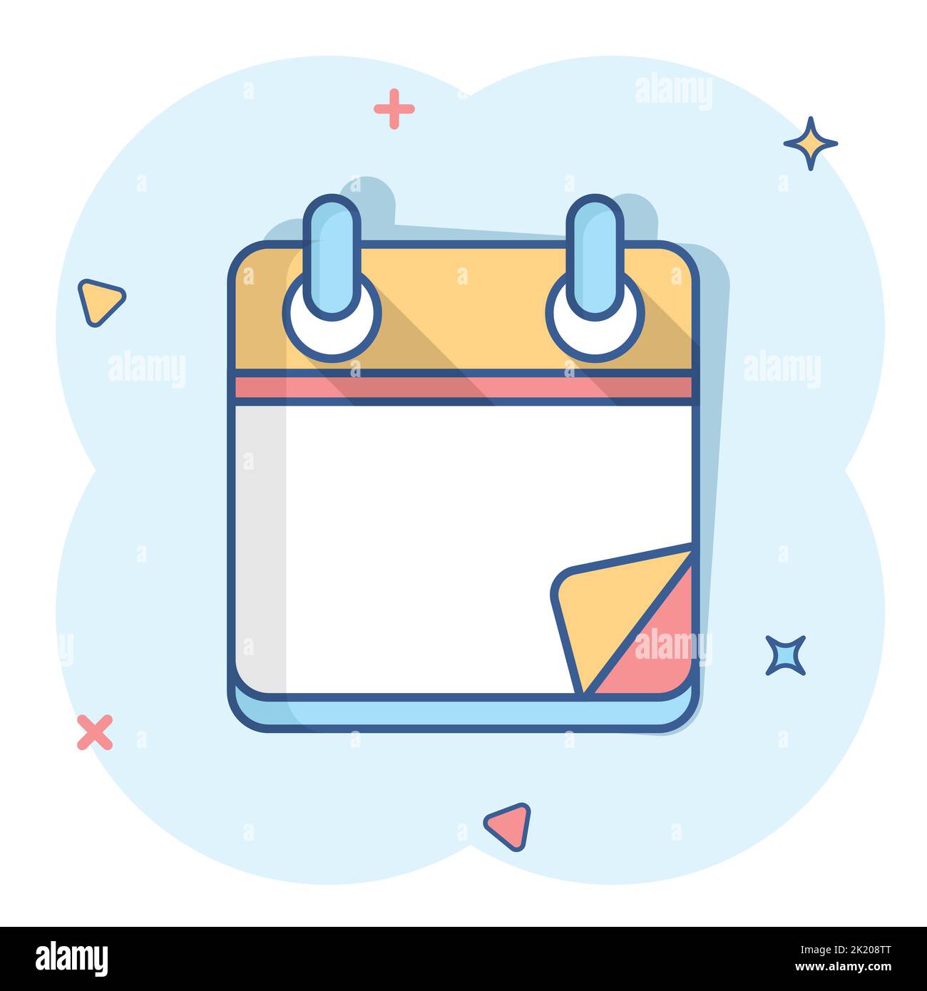 Calendar organizer icon in comic style. Appointment event vector ...