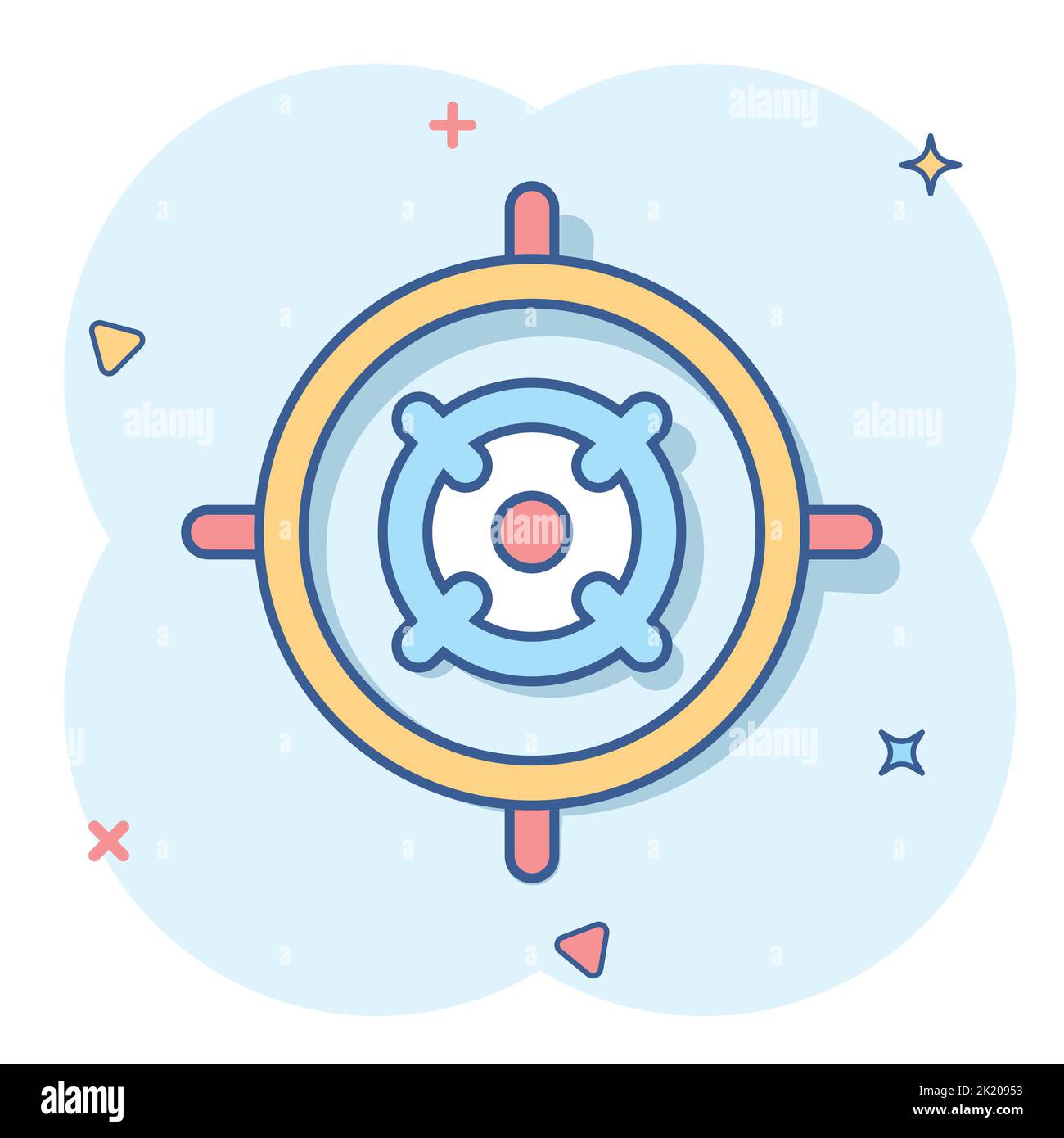 Shooting target vector icon in comic style. Aim sniper symbol cartoon ...