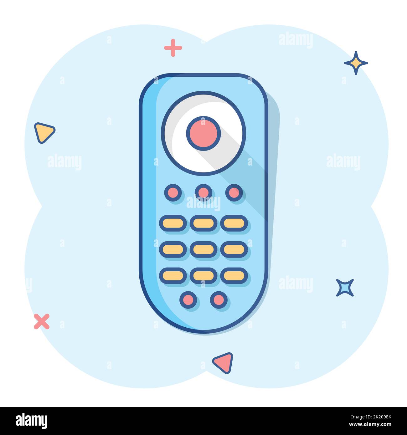Remote control icon in comic style. Infrared controller vector cartoon ...