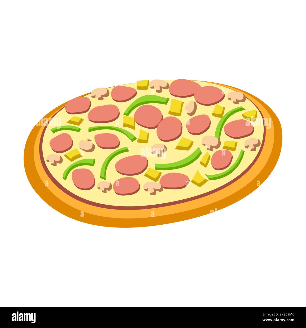 cute of pizza on cartoon version,vector illustration Stock Vector Image ...