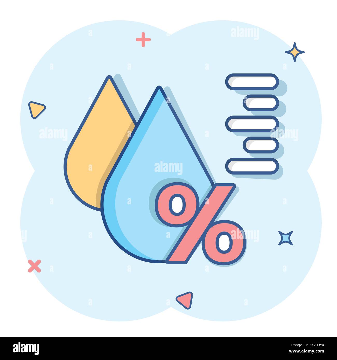 Humidity icon in comic style. Climate vector cartoon illustration on ...