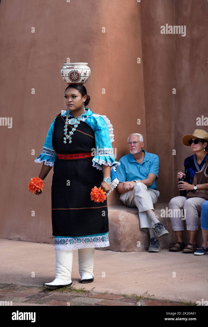 Native American members of the Zuni Olla Maidens from the Zuni Pueblo ...
