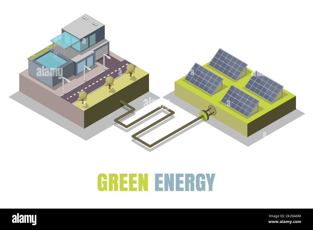Green energy concept vector isometric illustration Stock Vector Image ...