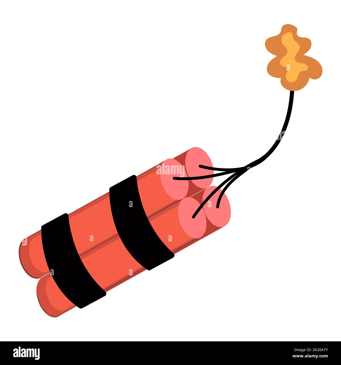 Cartoon dynamite and tnt explosives with timer and fuse. Fire bomb and ...